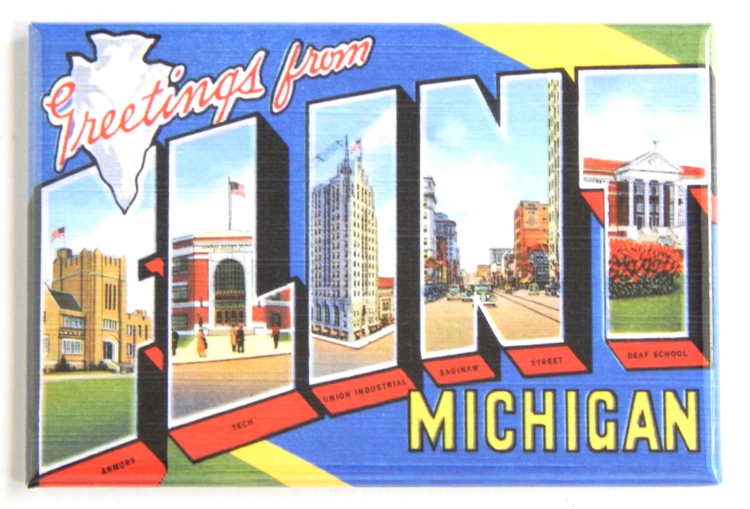 Greetings From Flint Michigan Fridge Magnet - Etsy