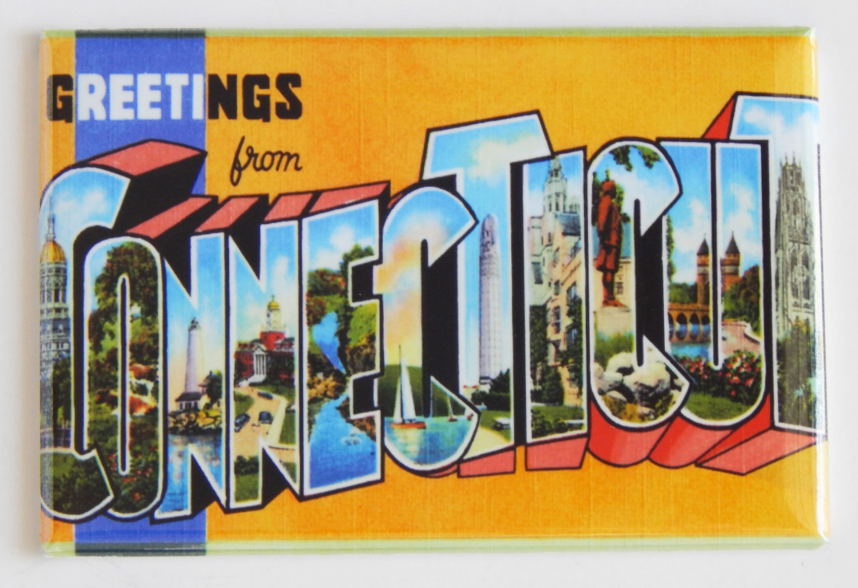 Greetings From Connecticut Fridge Magnet - Etsy UK