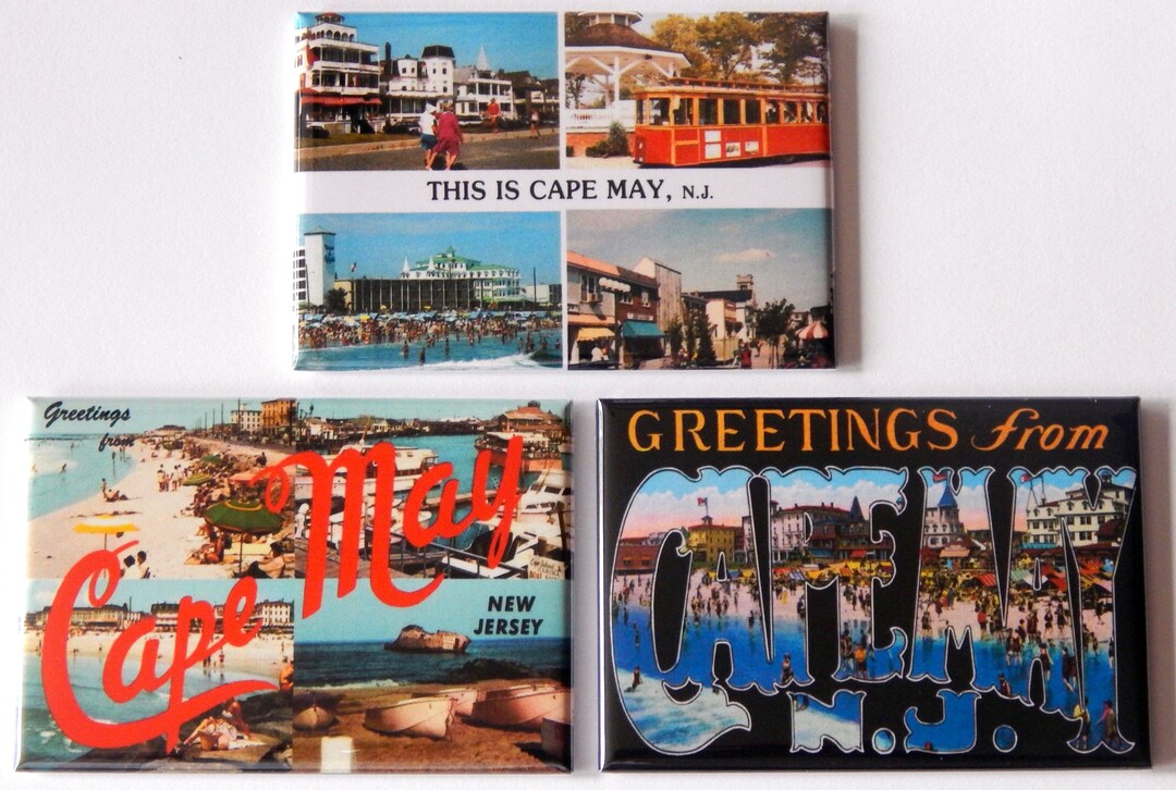 Greetings From Cape May New Jersey Fridge Magnet Set - Etsy
