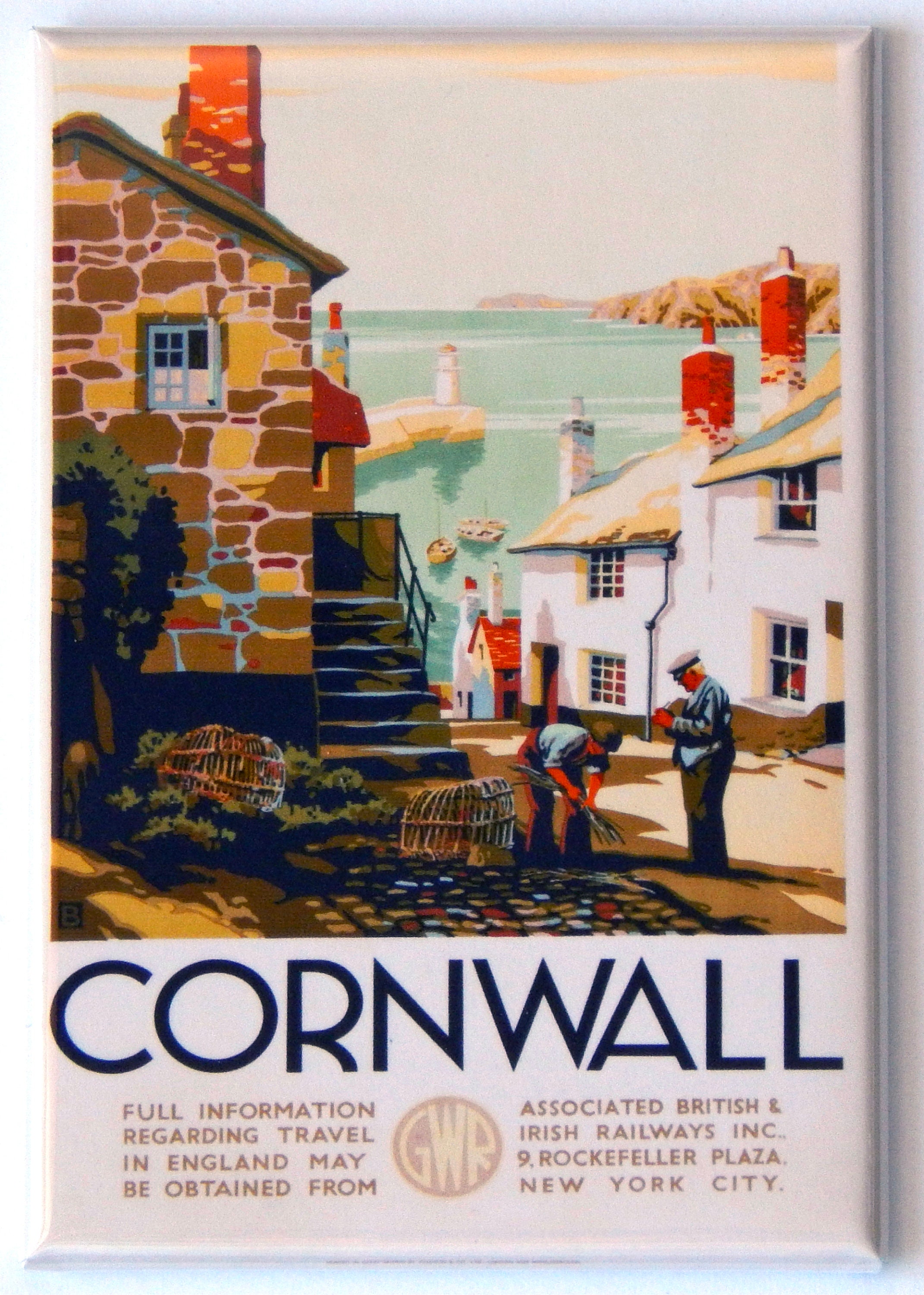 Cornwall England Travel Poster Fridge Magnet - Etsy