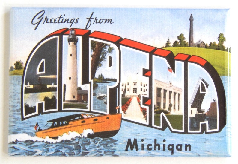Greetings From Alpena Michigan Fridge Magnet - Etsy