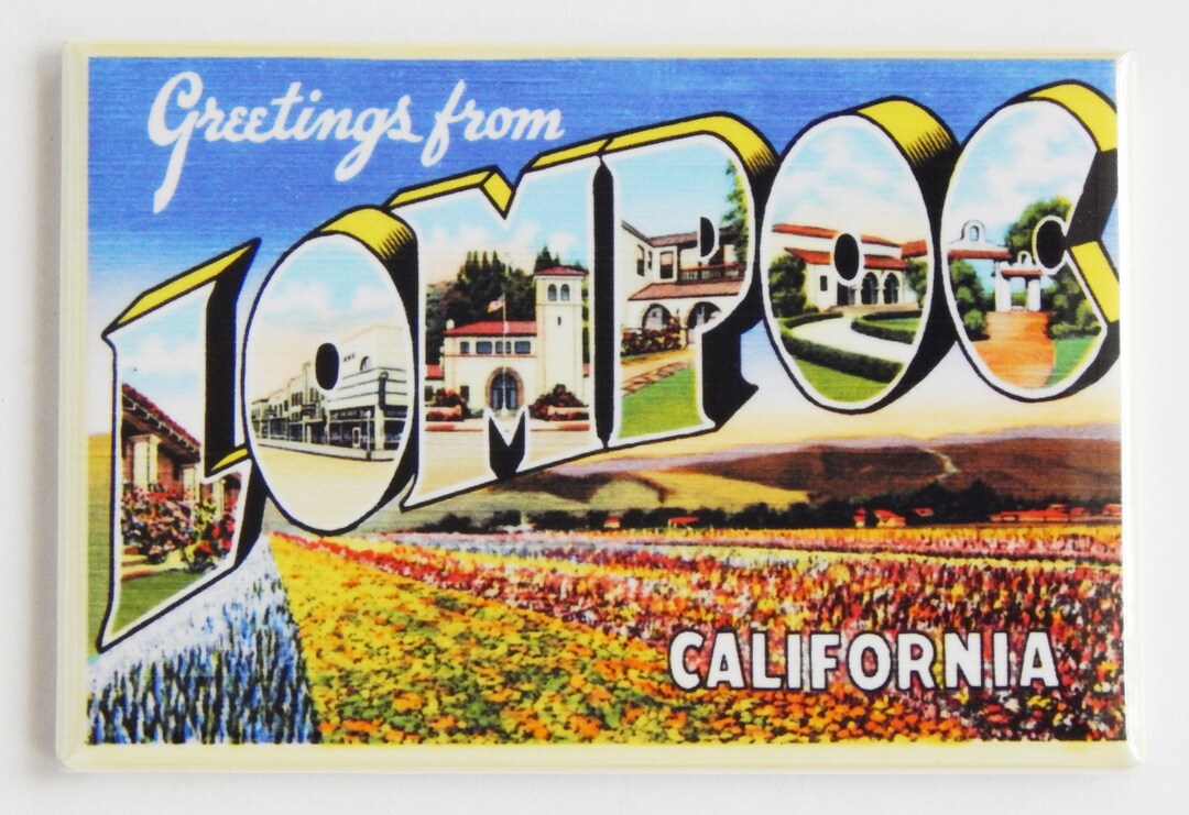 Greetings From Lompoc California Fridge Magnet - Etsy