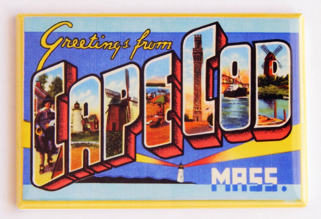 Greetings From Cape Cod Massachusetts Fridge Magnet "style A" - Etsy