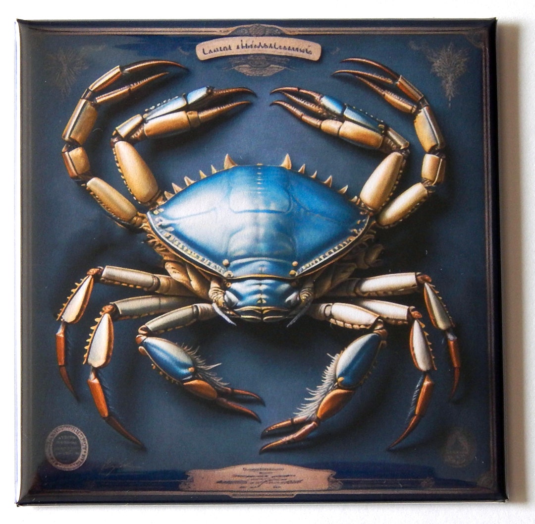 Blue Crab Sign Fridge Magnet "style A" - Etsy