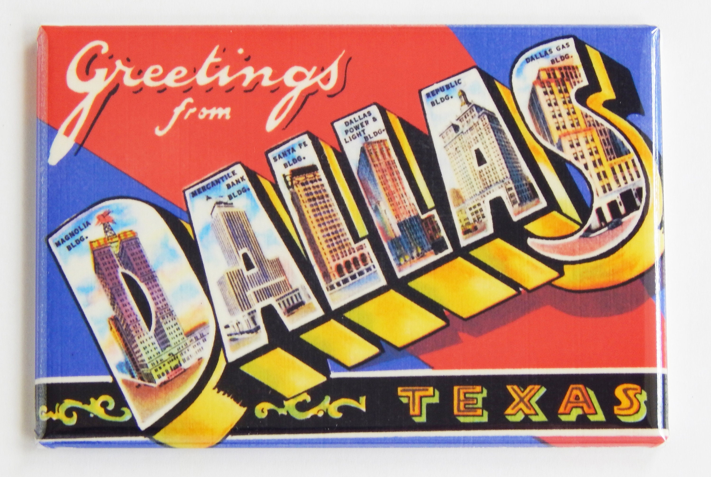Greetings From Dallas Texas Fridge Magnet "style A" - Etsy