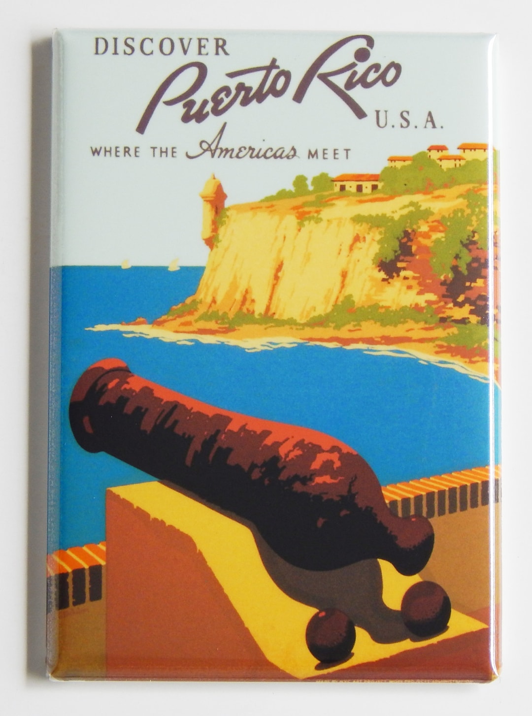 Puerto Rico Travel Poster Fridge Magnet "style A" - Etsy