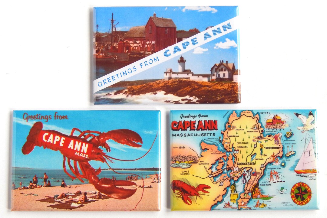 Greetings From Cape Ann Massachusetts Fridge Magnet Set - Etsy