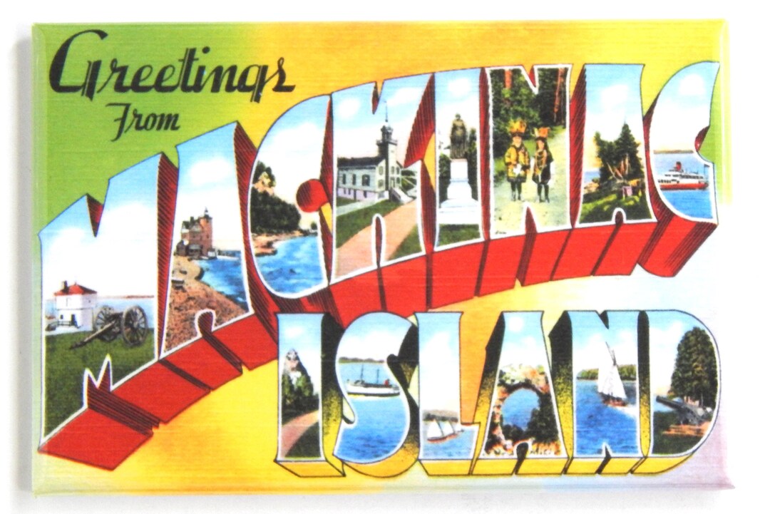 Greetings From Mackinac Michigan Fridge Magnet - Etsy