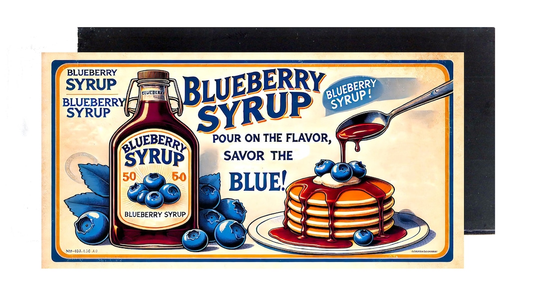 Blueberry Pancake Syrup Fridge Magnet (2 X 4 Inches, Wood) - Etsy