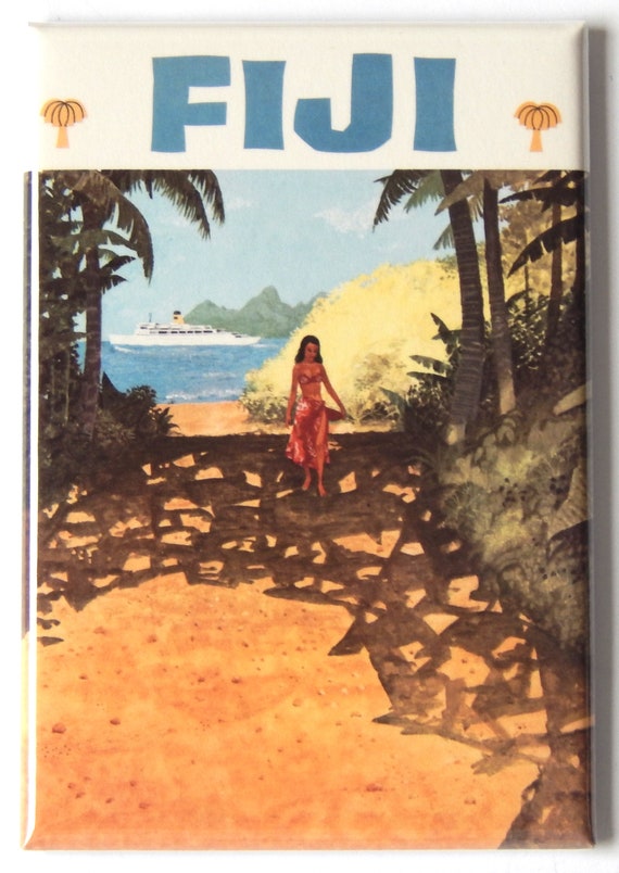 Fiji Travel Poster Fridge Magnet - Etsy