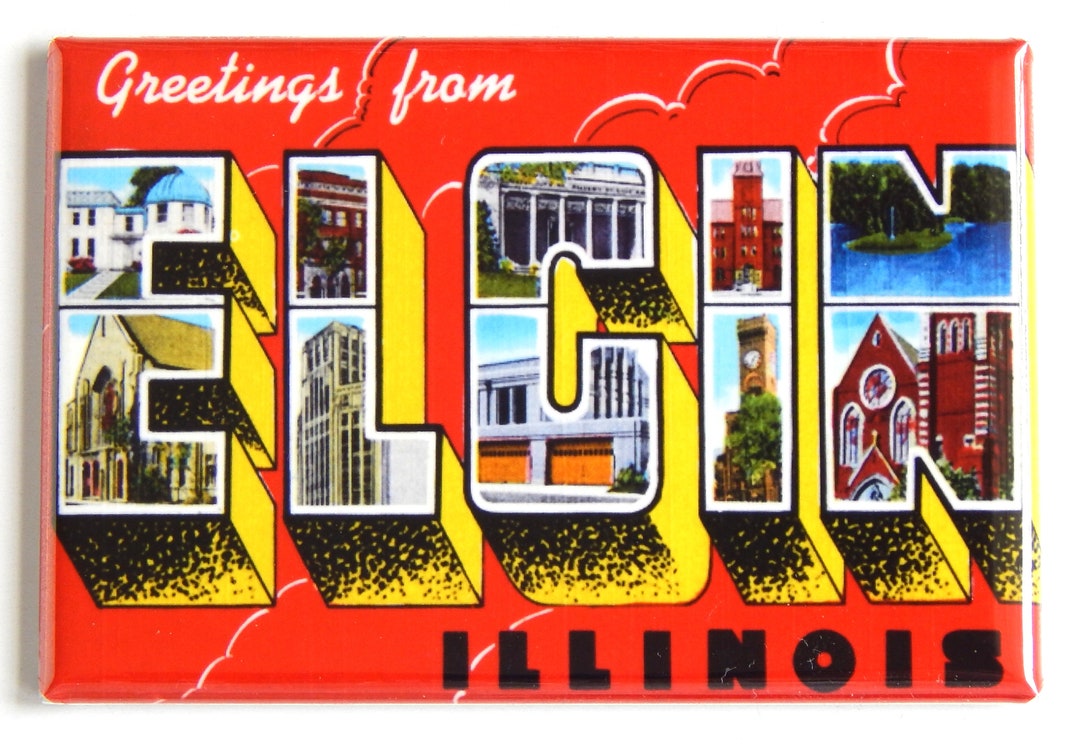 Greetings From Elgin Illinois Fridge Magnet - Etsy