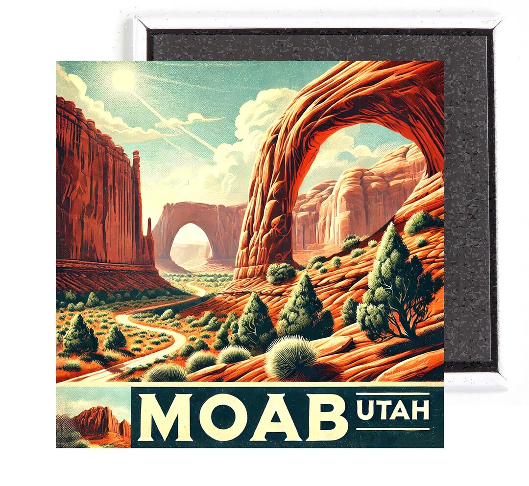 Moab Utah Travel Souvenir Fridge Magnet - Etsy