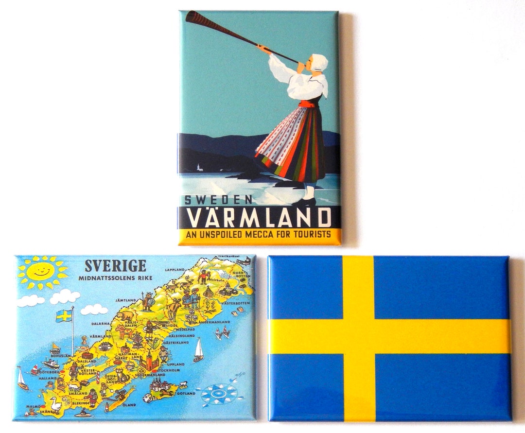 Sweden Travel Fridge Magnet Set - Etsy