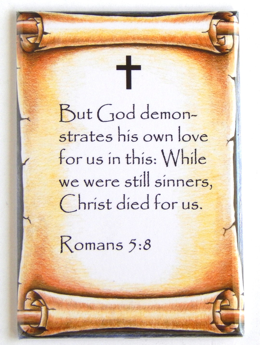Romans 5:8 Bible Verse Fridge Magnet - Etsy