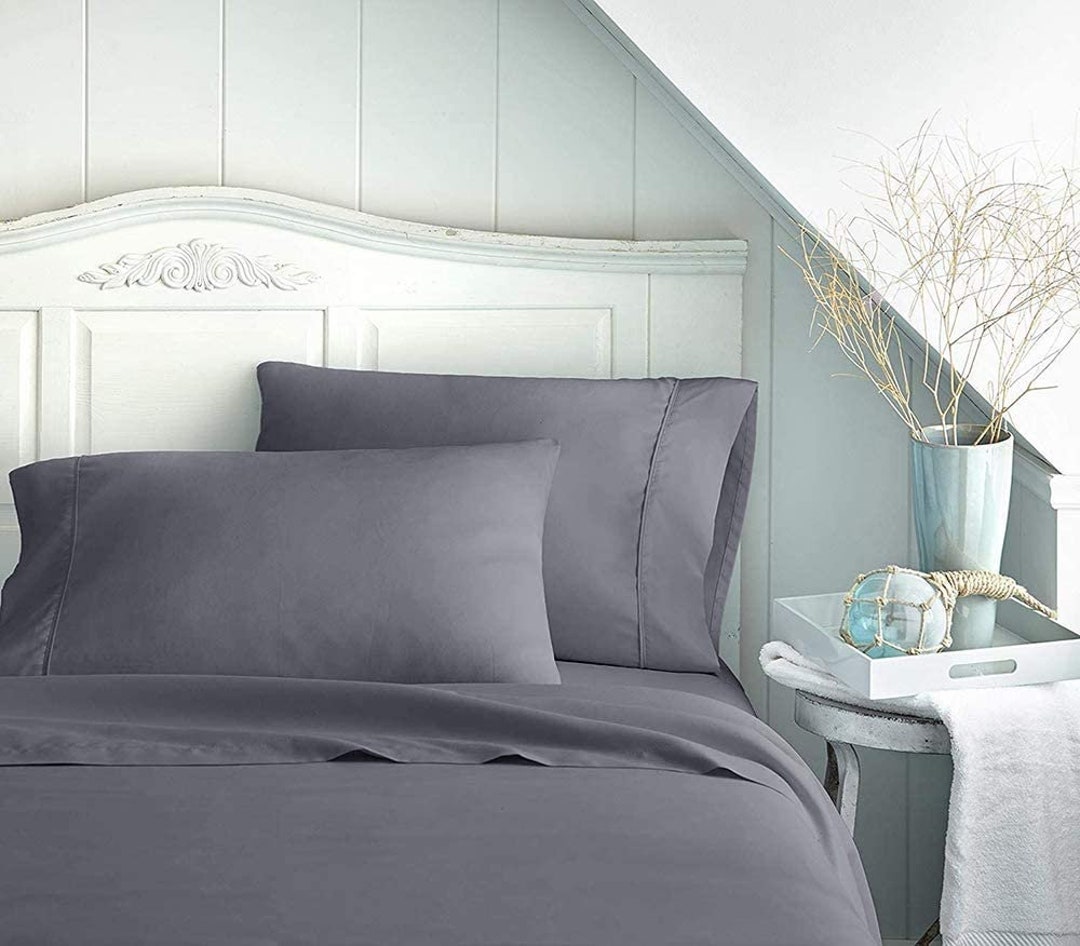 1000 TC Egyptian Cotton Core Bedding Set 4pc-1 Duvet Cover, 1 Fitted, 2 ...