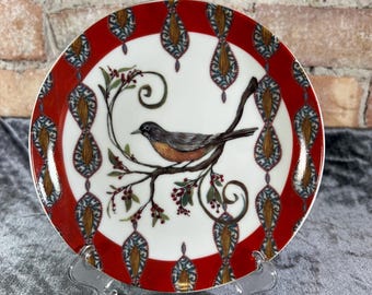 Prima Design Green and Red Bird Plate - Etsy