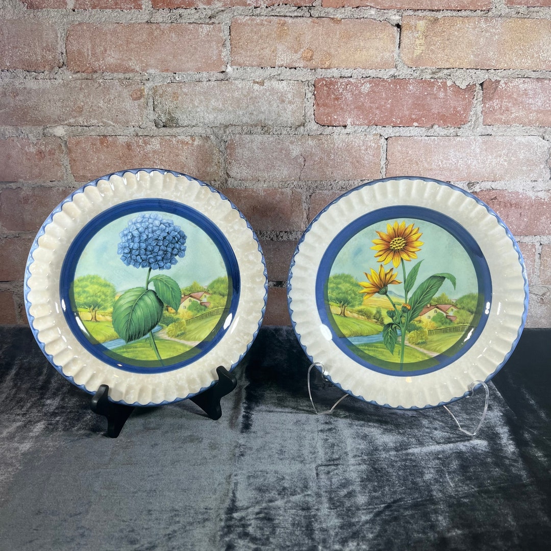Ceramica Due Torri Flower Plates Ribbed Edges Made in Italy - Etsy