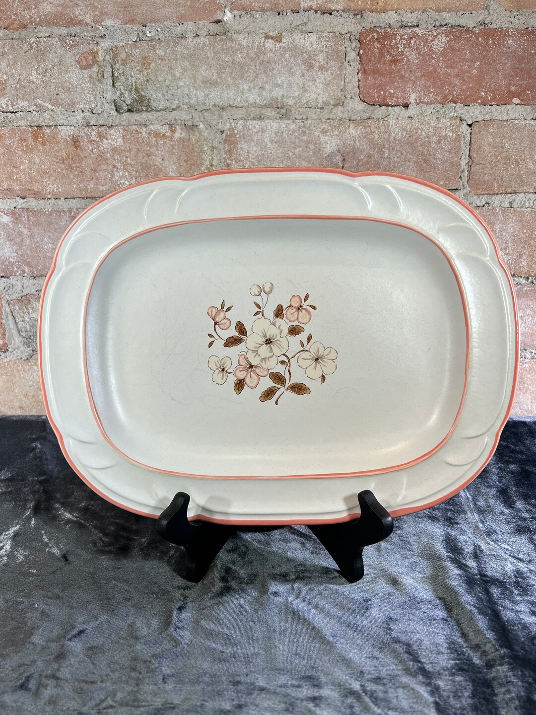 Vintage Country Ware Stoneware Peachwood Serving Platter Rare (CVE ...