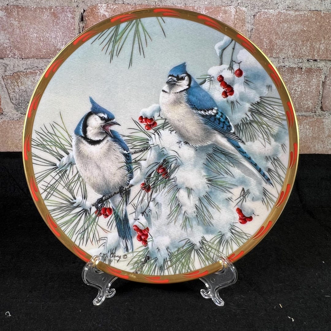 Beautiful Vintage Winter Song Blue Jay Bird Plate (1993) From Nature's ...