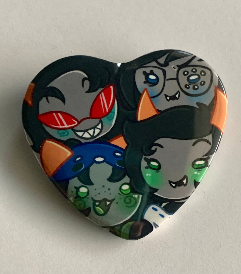 Homestuck Blood Caste Chibi Heart Button - Etsy