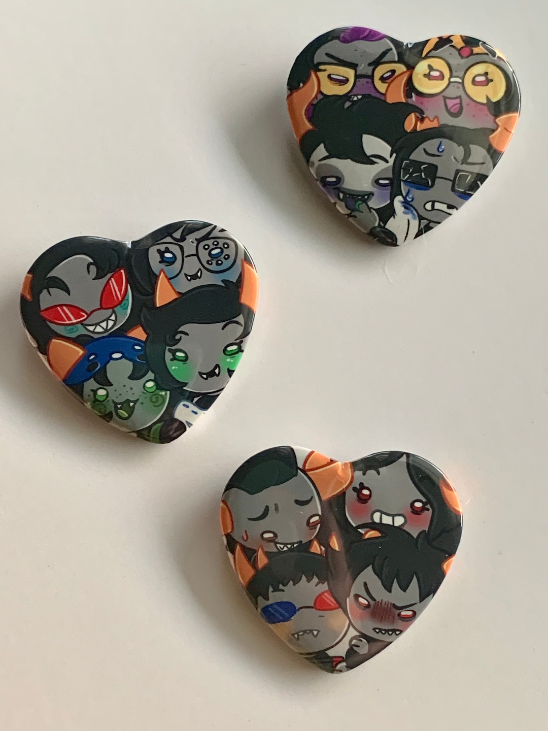 Homestuck Blood Caste Chibi Heart Button - Etsy
