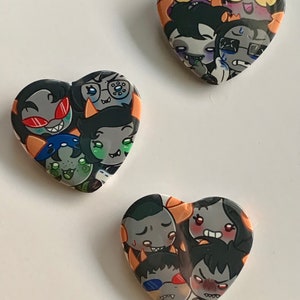 Homestuck Blood Caste Chibi Heart Button - Etsy