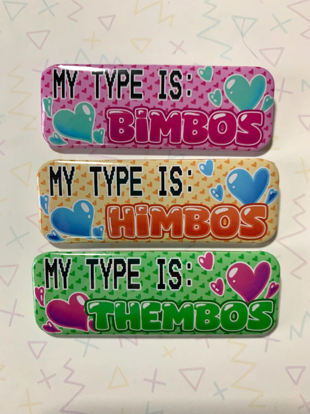 My Type is Bim/him/them-bos Rectangle Button - Etsy
