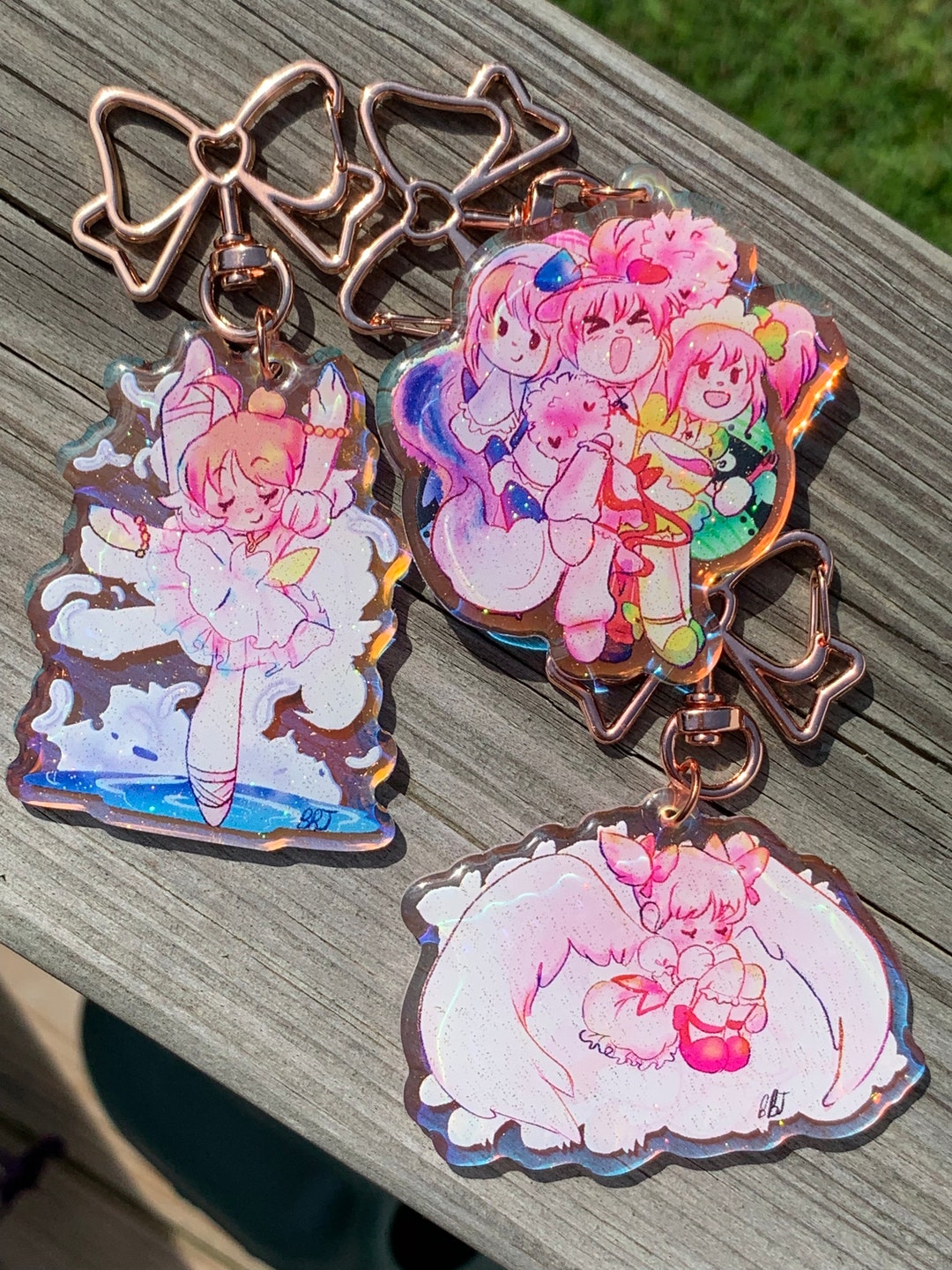 Double Sided Rainbow Magical Girl Acrylic Charms - Etsy