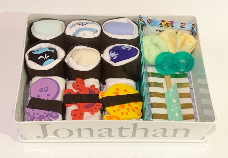 Bento Baby Box- Baby Boy Gift With Sushi Made of Baby Clothes, Toys and ...