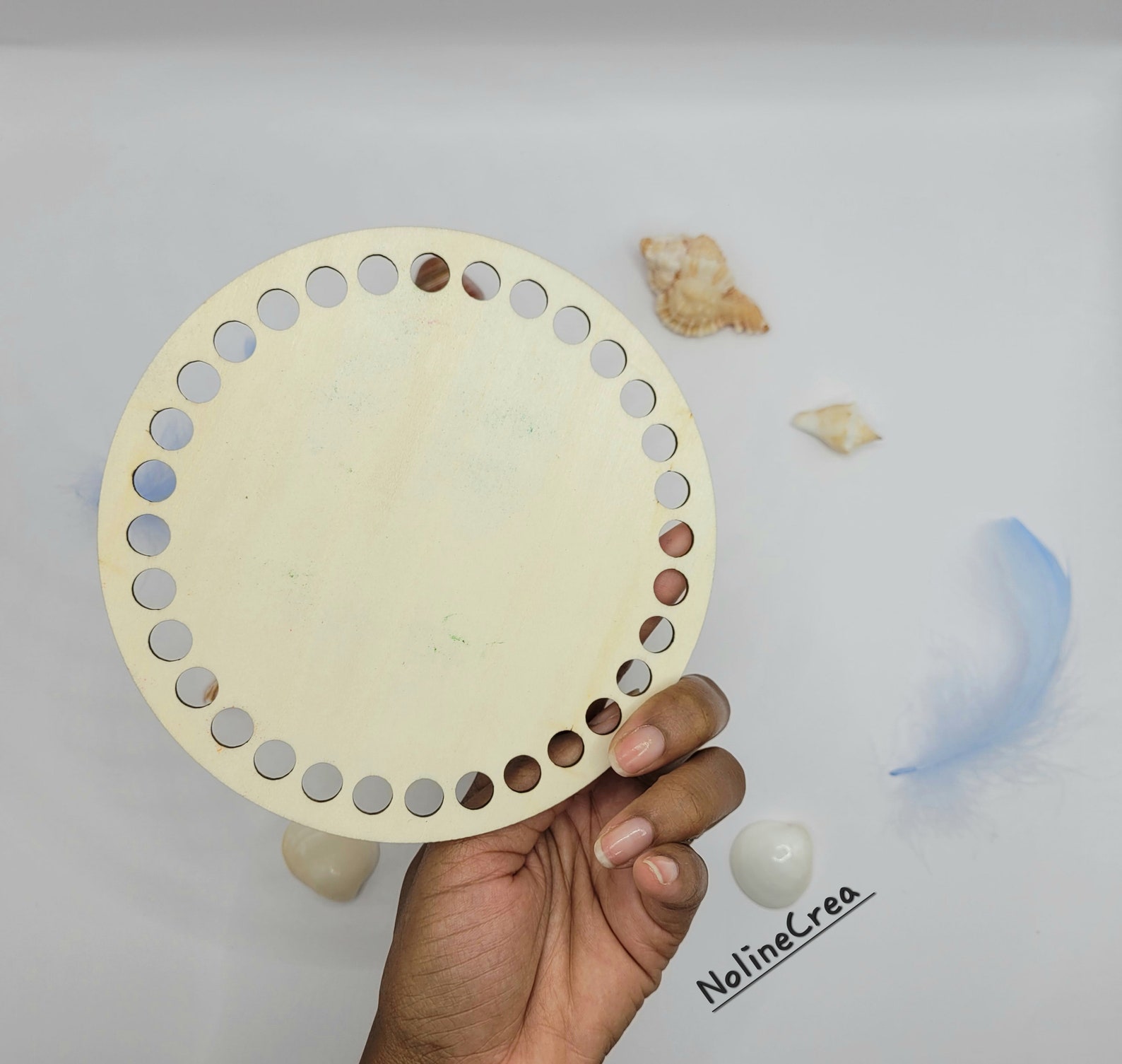 Round Wooden Base Customized With Mandala Drawing Flowers, 6 Inch Base ...