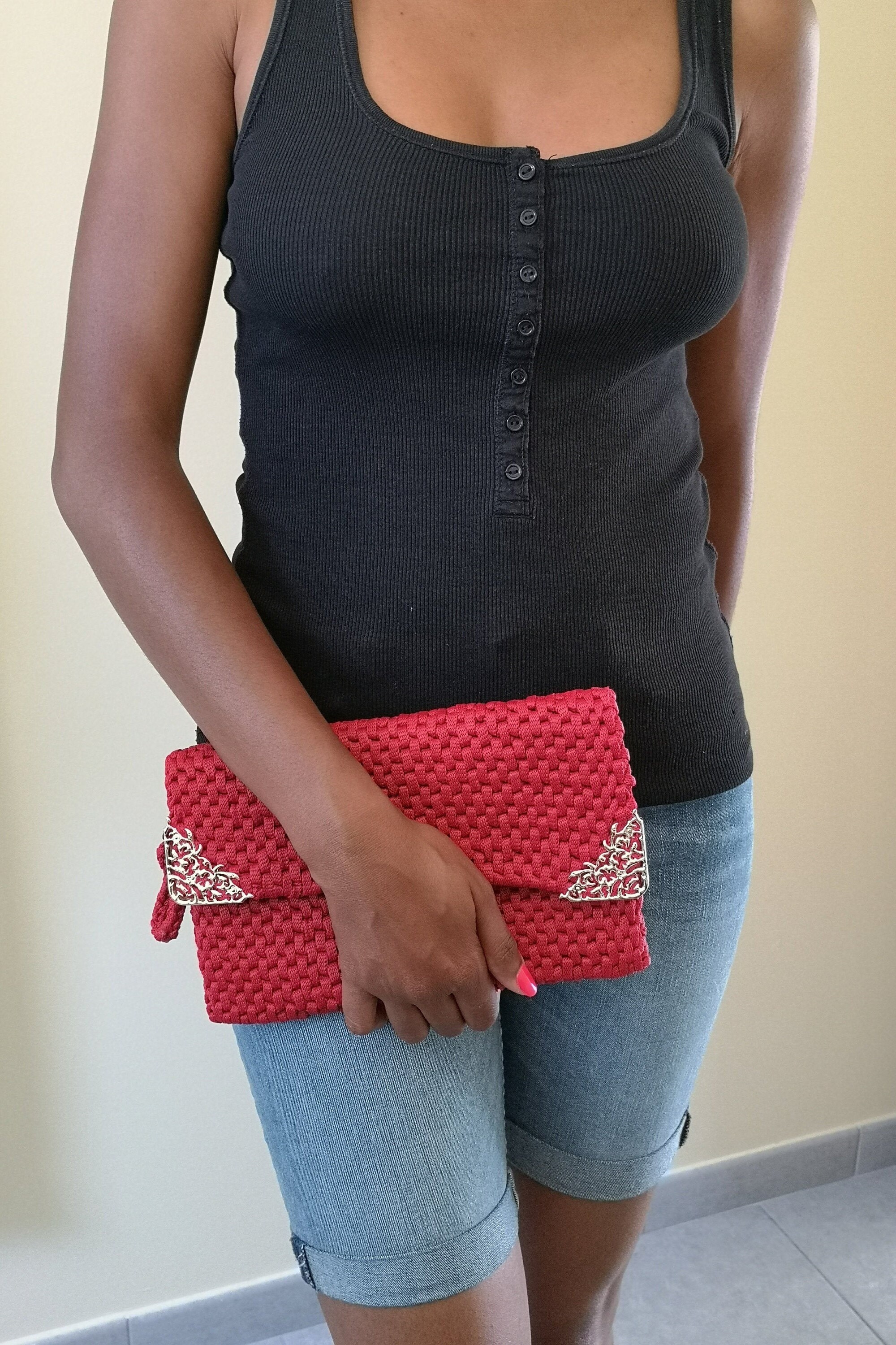 Handmade Red Evening Clutch, Evening Clutch, Red Clutch - Etsy UK