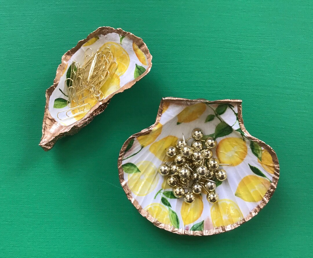 DESK SET, 2 Shell COMBO With Gold Gilding - Etsy