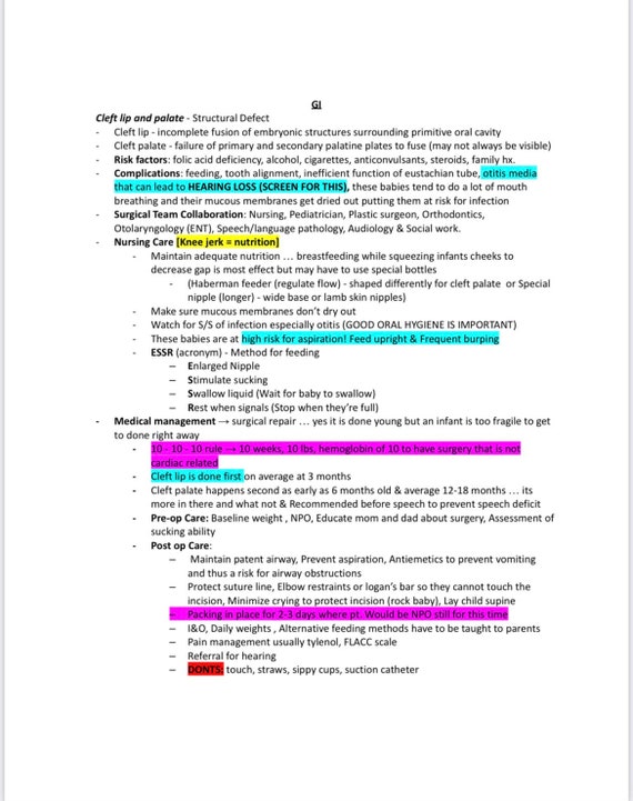 Pediatric Nursing Study Guide | Etsy