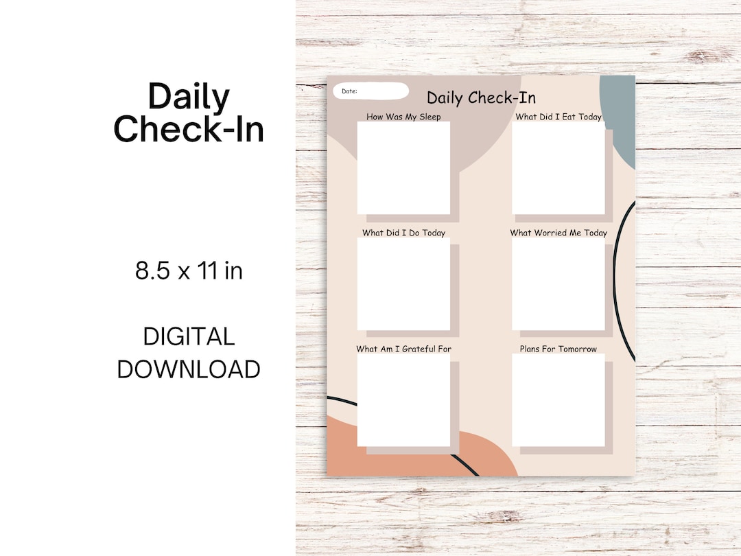 Daily Check-in Printable - Etsy