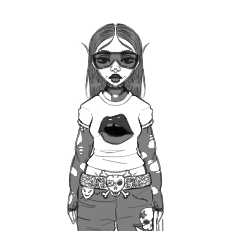 Digital Art Commission Half Body Sketch - Etsy