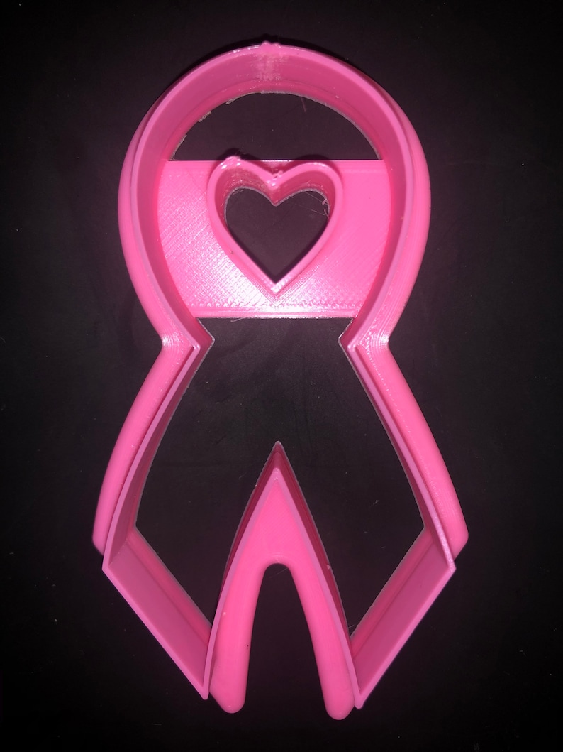 Cancer Awareness Ribbon Heart Cookie Cutter | Breast Cancer Awareness ...