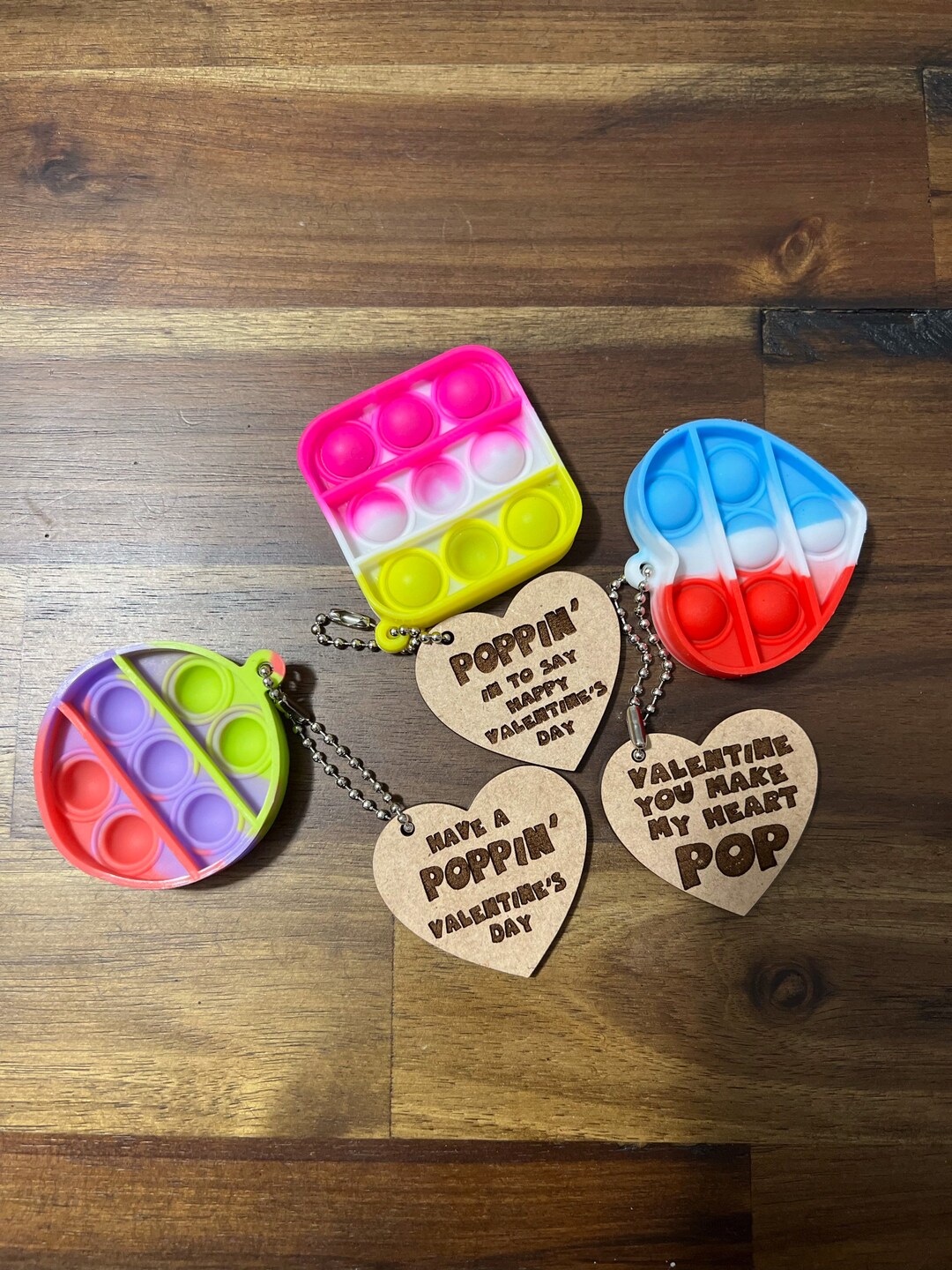 Pop It Valentines Keychain | Fidget Valentines Poppin Keychains for ...