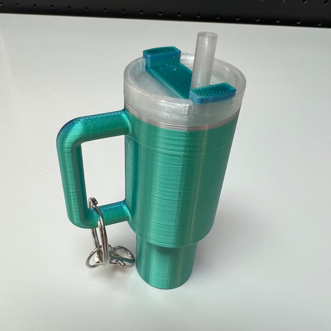 Color Shifting Green Blue Mini Stanley Tumbler Cup Keychain Coin Holder ...