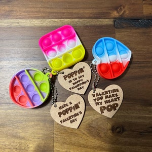 Pop It Valentines Keychain | Fidget Valentines Poppin Keychains for ...