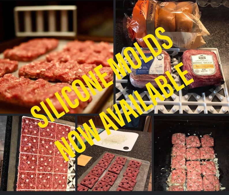 High Temp Silicone White Crystal Burger Slider Press Mold | Mcriblet ...