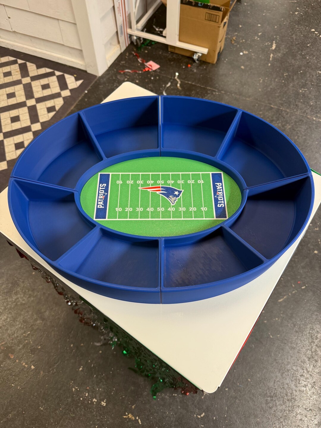 New England Patriots Themed Party Tray Snackadium | Football Party Tray ...