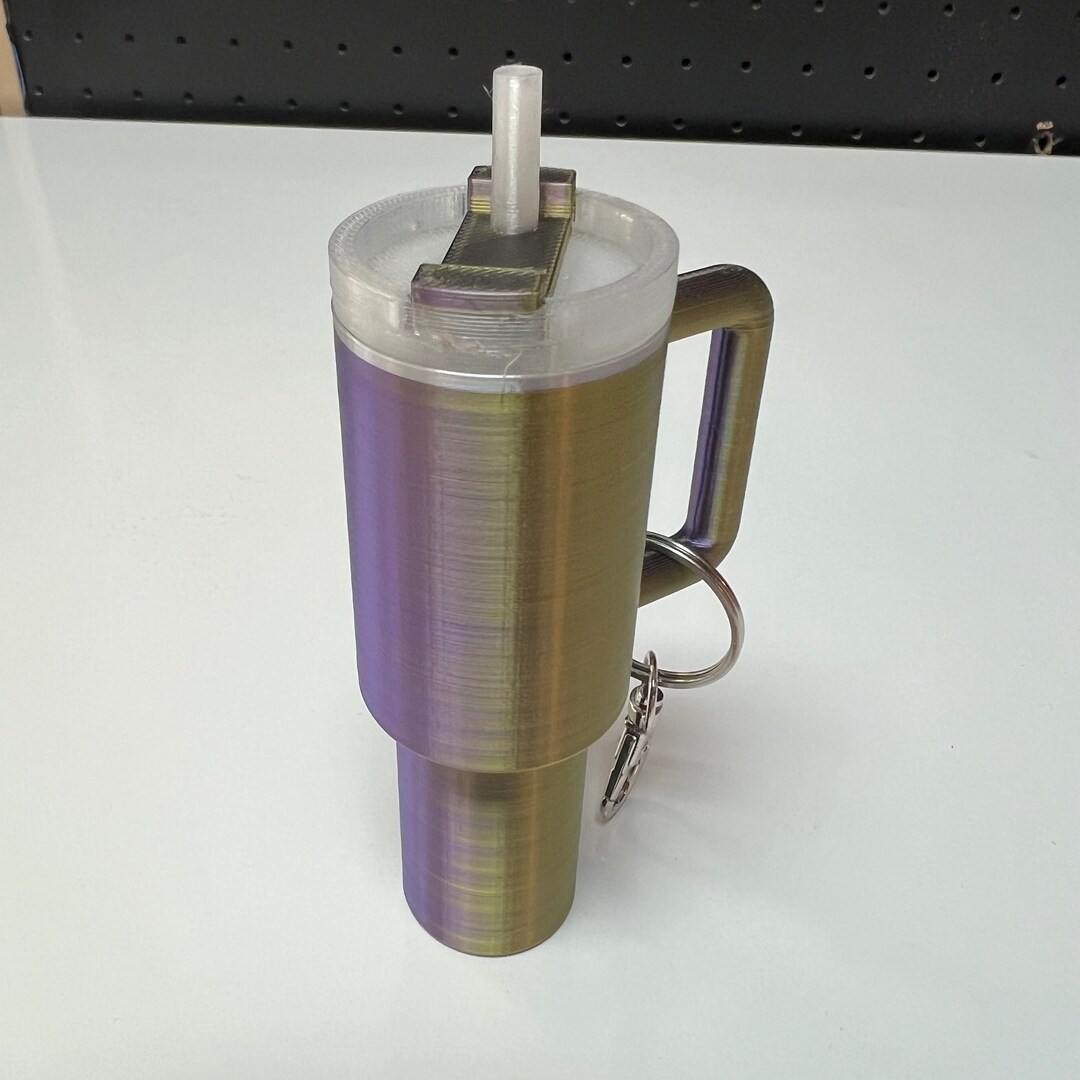 Color Shifting Purple Gold Black Mini Stanley Tumbler Cup Keychain Coin ...