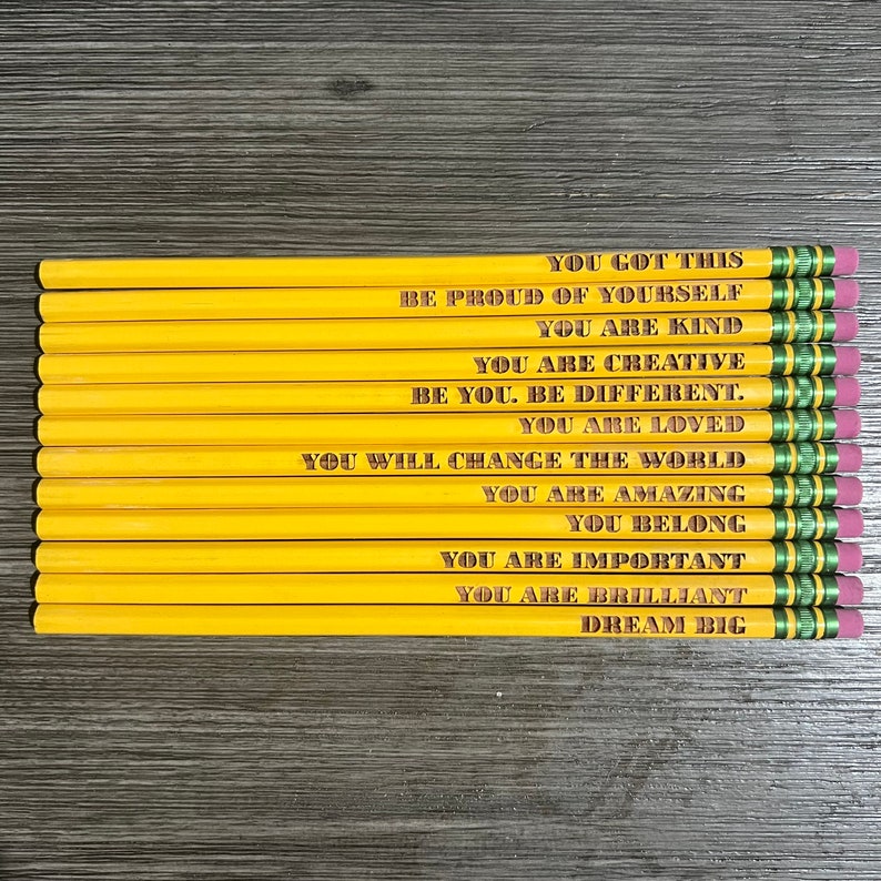 12 PACK Positive Words of Affirmation Motivational Pencils ...