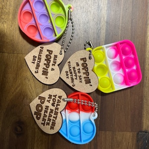 Pop It Valentines Keychain | Fidget Valentines Poppin Keychains for ...