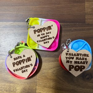 Pop It Valentines Keychain | Fidget Valentines Poppin Keychains for ...