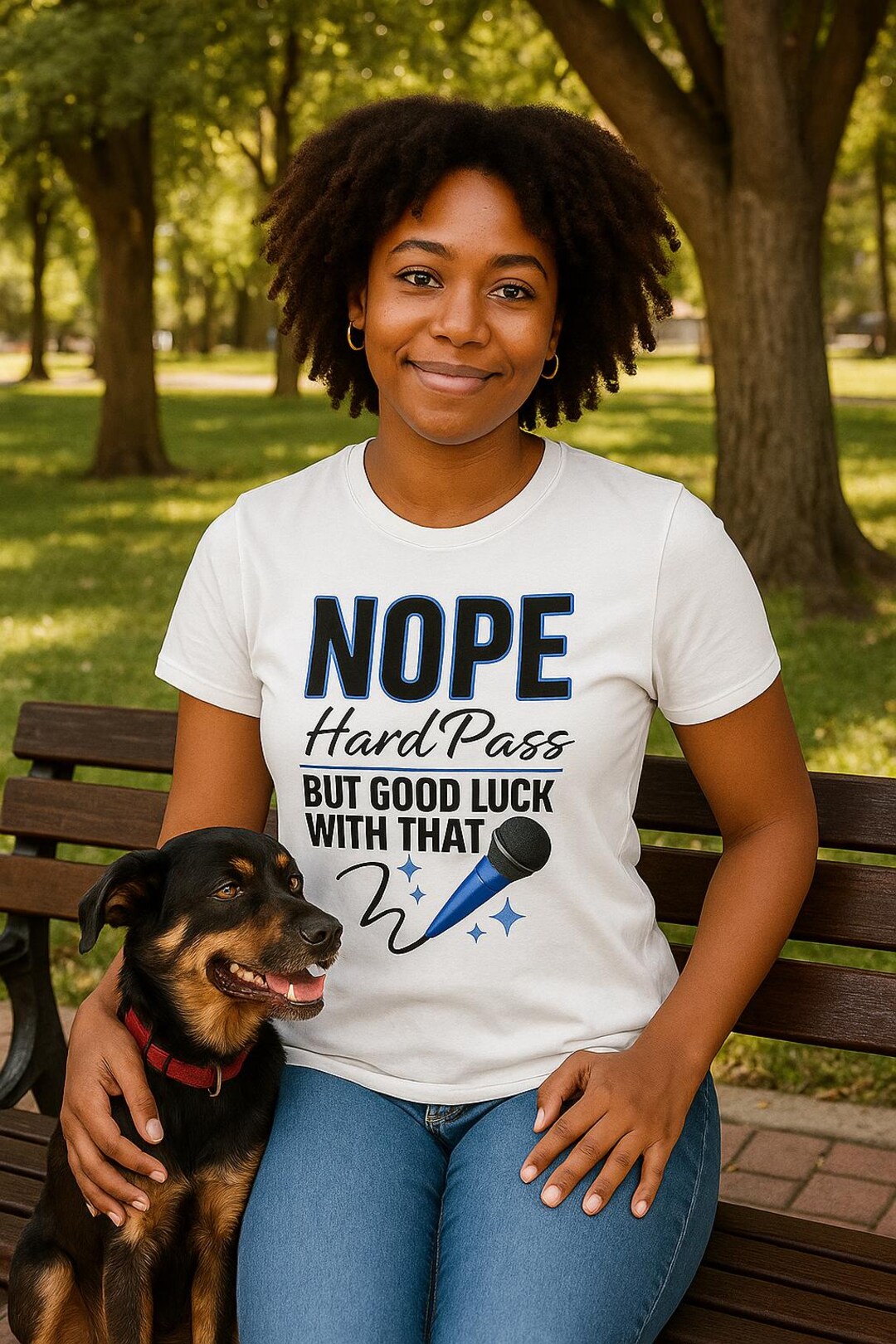 NOPE Hard Pass but Good Luck With That Shirt Funny Sarcastic Microphone ...