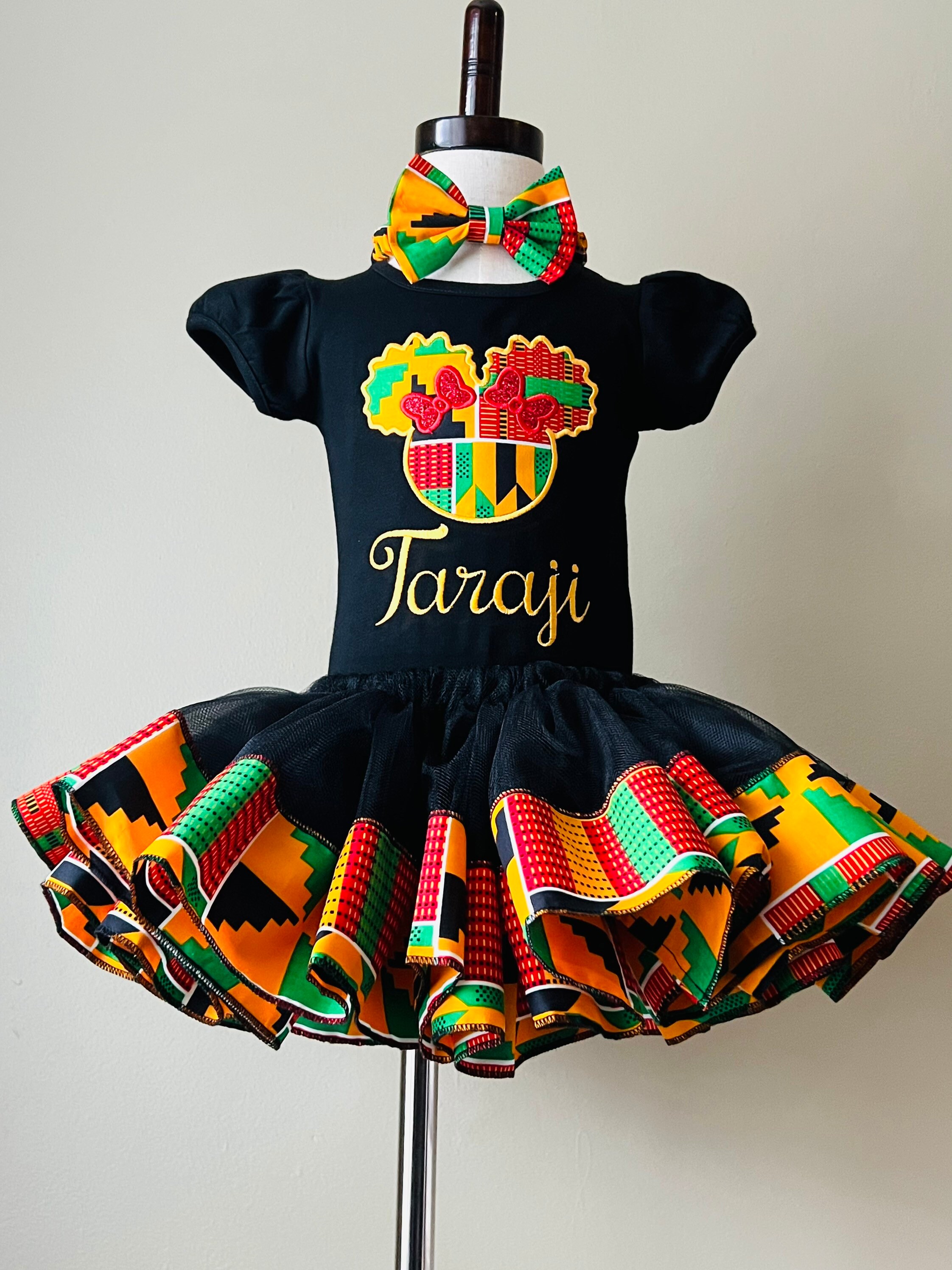 Afro Puff/ African Print Girl Birthday Tutu Set/ African Print - Etsy