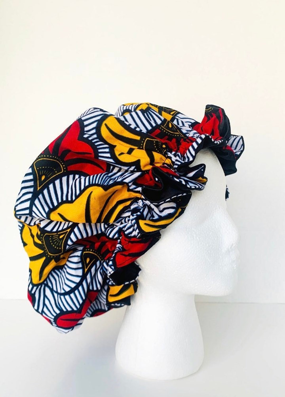 African Print Satin Bonnet Ankara Bonnet - Etsy