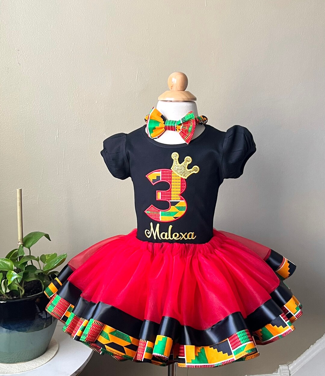 Tutu Outfit Number 3, African Print Girl Outfit, Birthday Tutu Outfit ...