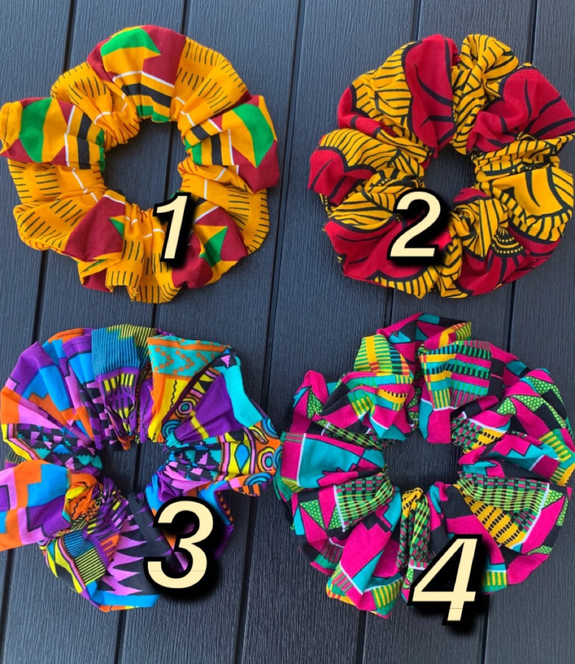 XXL Ankara Print Scrunchies: African Fabric Hair Accessory - Etsy
